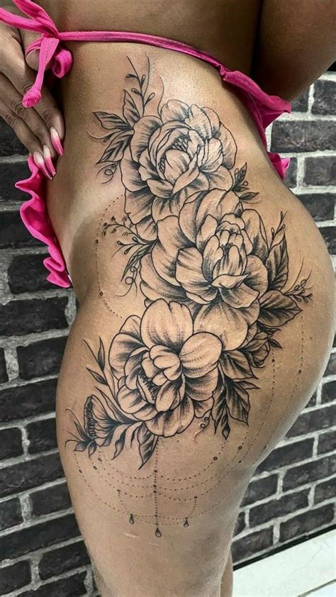 Flower Hip Tattoos Side Hip Tattoos Side Tattoos Women Girl Thigh