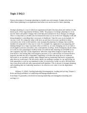 Topic Dq Docx Topic Dq Discuss The Purpose Of Strategic
