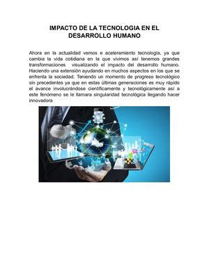 Calaméo Impacto De La Tecnologia En El Desarrollo Humano
