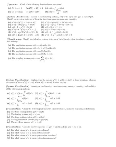 solved operators which of the following describe linear