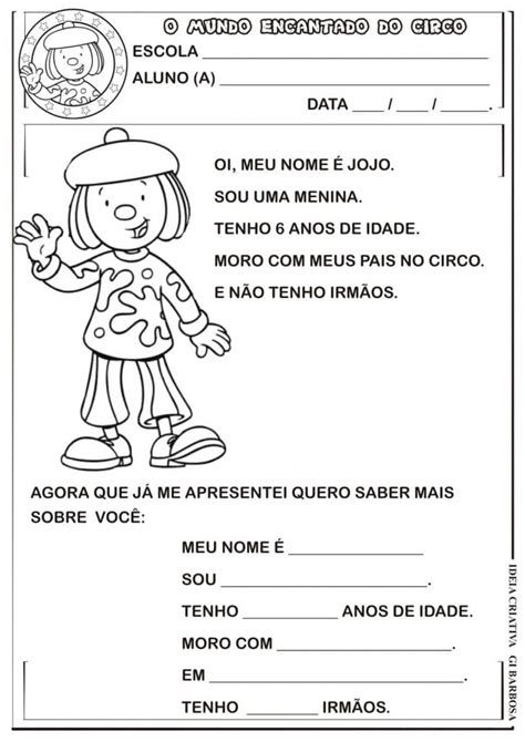 Atividades sobre identidade educação infantil em sala de aula
