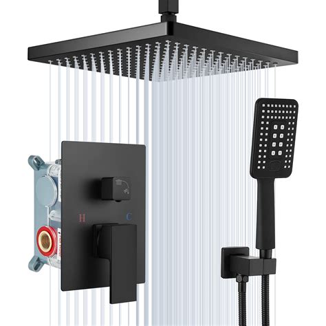 Buy Aolemi 12 Inch Matte Black Ceiling Shower System Rain ABS Shower