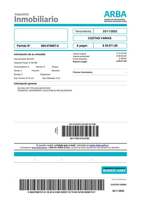 Impuesto Inmobiliario Arba Imprimir Boleta Image To U