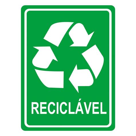 Adesivo Lixo Reciclavel 1 Unidade 20cmx15cm Adesivos Personalizados
