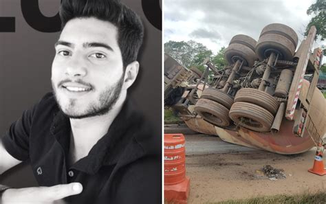 Motorista morre após carreta carregada de cimento tombar na BR 153