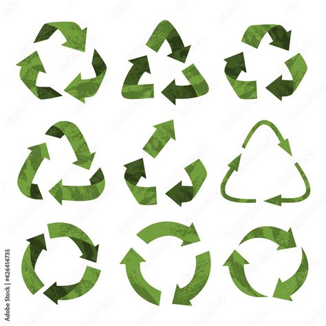 Vector Recycling Upcycling Signs Isolated Icons On White Background