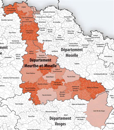 Carte des intercommunalités de Meurthe et Moselle