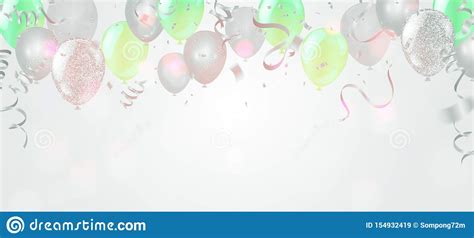 Vector La Tarjeta Con Los Globos Verdes Invitaci N Del Feliz Cumplea