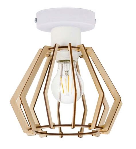 Lampa Sta A Sufitowa Plafon Loft Klosz Drewno Inna Marka Sklep