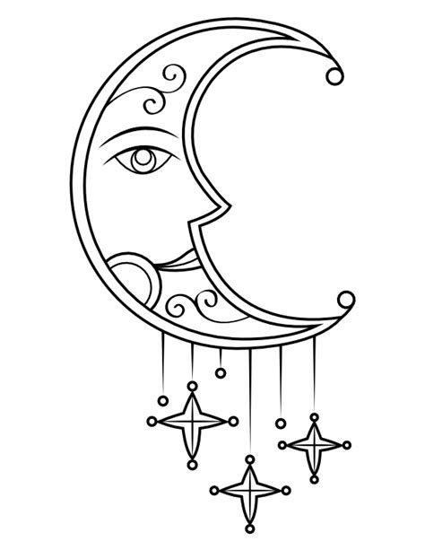 Printable Stars And Moon