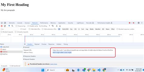 Strict Origin When Cross Origin Cors Atlas Data API MongoDB