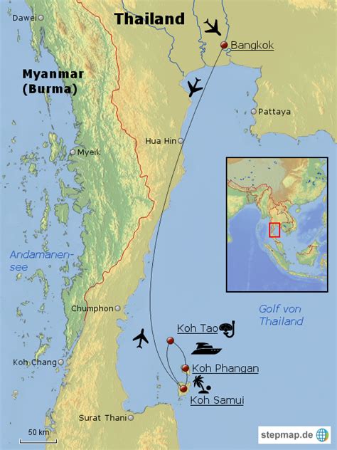StepMap Thailand Landkarte für Thailand
