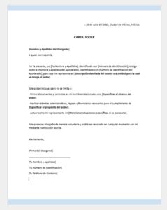 Ejemplo De Carta Poder Archivo Word Docx Plantillas