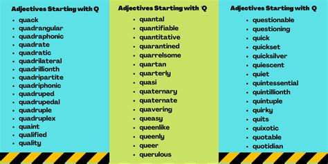 100 Quintessential Adjectives That Start With Q
