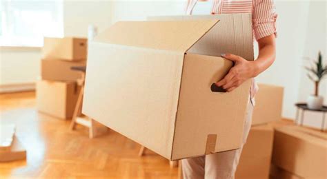 Mujer Cargando Una Caja En Una Mudanza