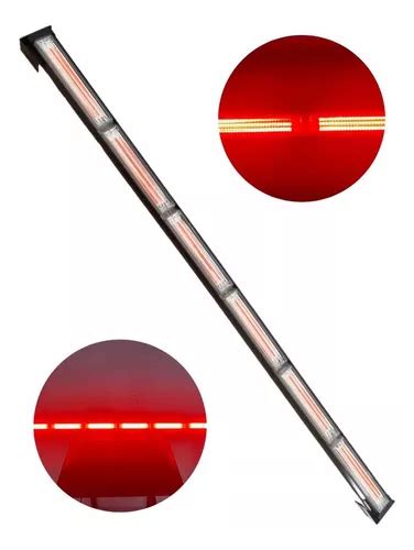 Barra Cob Torreta Con 6 Módulos Luz Led Roja Fija Y Estrobo Envío gratis