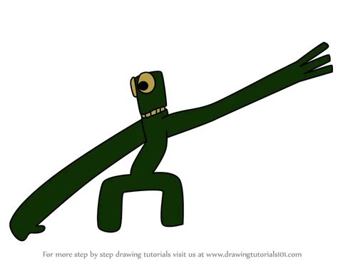 Learn How To Draw Green From Roblox Rainbow Friends Roblox Step By