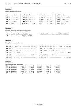 Exercices opérations sur les nombres décimaux 3 AlloSchool