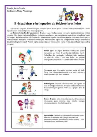 Brincadeiras E Brinquedos Do Folclore Brasileiro PDF