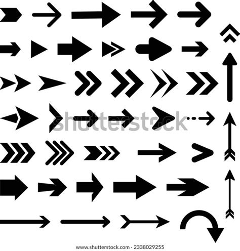Big Black Arrows Flat Icon Set Stock Vector Royalty Free