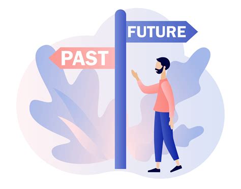 pasado y futuro concepto minúsculo hombre elección Entre pasado y