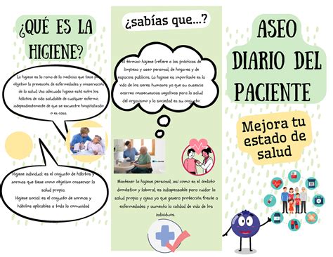Triptico higiene BYGV aseo diario del paciente Qué es la higiene