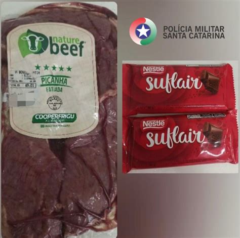 Homem é preso após furtar picanha e barras de chocolate em supermercado