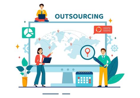Premium Vector Outsourcing Business Vector Illustration With Idea Of
