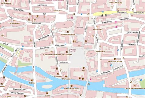 Schöner Brunnen Stadtplan mit Satellitenfoto und Hotels von Nürnberg