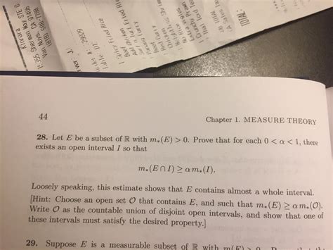 solved chapter 1 measure theory 28 let e be a subset of r