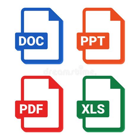 Conjunto De Formato E Extensão Do Tipo De Ficheiro De Documentos Pdf