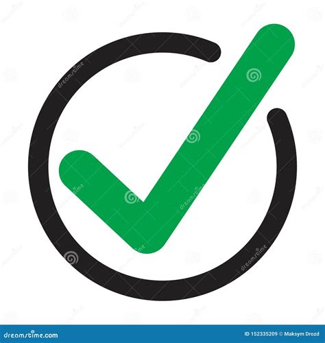 S Mbolo Verde Del Vector Del Icono De La Se Al Marca De Cotejo Aislada
