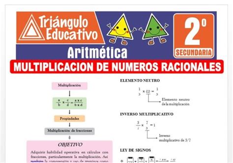Multiplicación de Números Racionales para Segundo de Secundaria