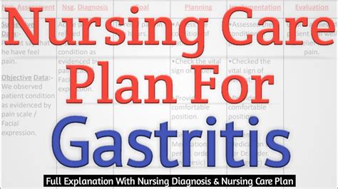 Nursing Care Plan For Gastritis Nursing Care Plan On Gastritis Youtube