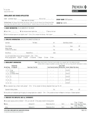 Fillable Online Enrollment And Change Application Instant Benefits