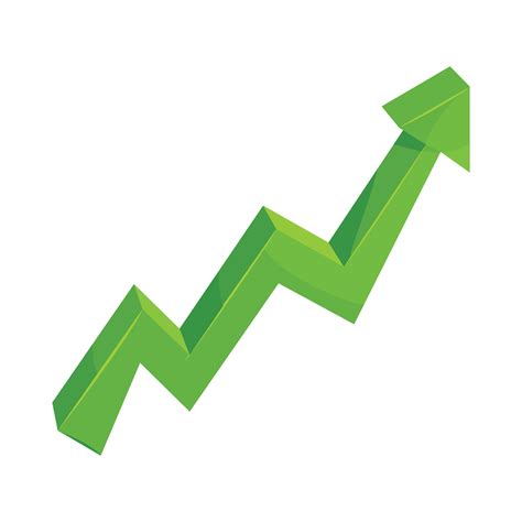 icono de gráfico de flecha de crecimiento verde estilo de dibujos