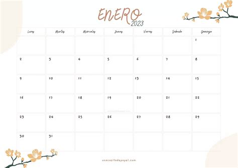 Calendarios Enero 2023 Para Imprimir GRATIS Calendario Editable Cool