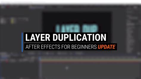 How To Duplicate A Layer In After Effects