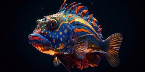 Fotografia Incr Vel De Majestosos Peixes Mandarim Coloridos No Oceano