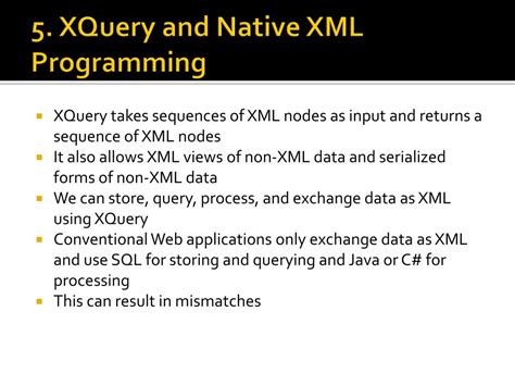ppt sql xml xquery and native xml programming languages powerpoint presentation id 1148096