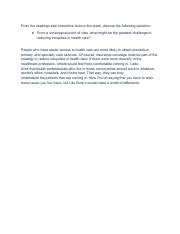 Week Discussion Health Inequalities Pdf From The Readings And