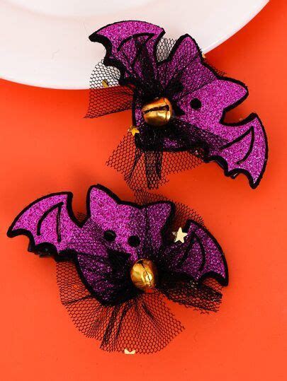 2pcs Bat Bell Decor Alligator Hair Clip Arcos Feitos Em Casa
