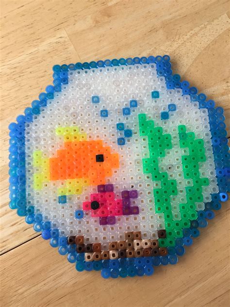 Super Cute Perler Bead Fish Tank Diy Perler Beads Perler Beads