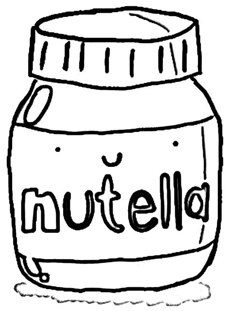 Coloriage kawaii nutella 11 Dessin gratuit à imprimer