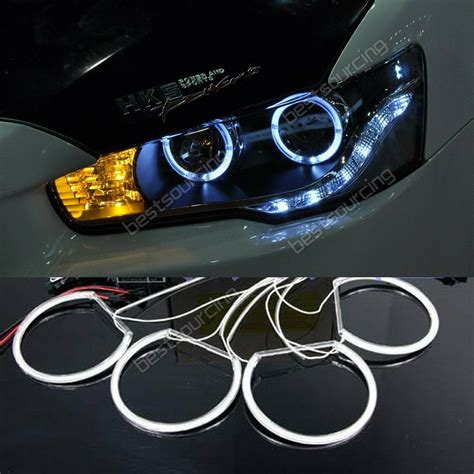4x 131MM CCFL Angel Eyes Ringe Scheinwerfer Standlicht Weiß BMW E36 E38