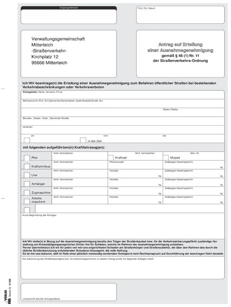 Fillable Online Eiblverlag Verwaltungsgemeinschaft Mitterteich Antrag