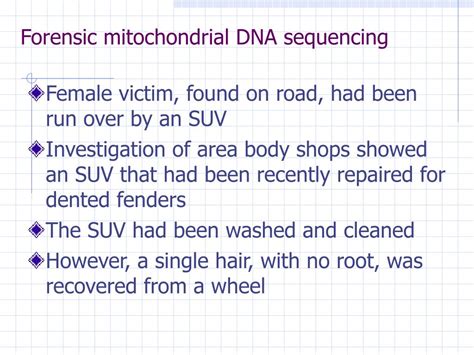 Mitochondrial Dna Forensics