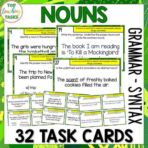 Nouns And Proper Nouns Task Cards Grammar Syntax Activities Top