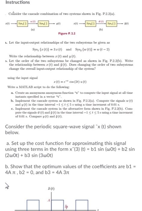 solved instructions consider the cascade combination of two