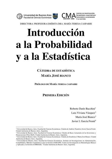 Introducción a la Probabilidad y la Estadística Estadística e
